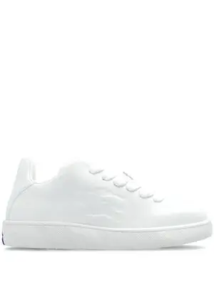 Burberry Twisted Metal Detail Leather Sneakers