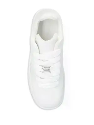 Burberry Twisted Metal Detail Leather Sneakers