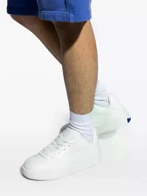 Burberry Twisted Metal Detail Leather Sneakers