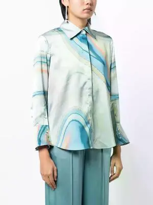 Simkhai Elika Marble-print Shirt