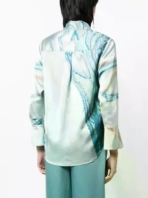 Simkhai Elika Marble-print Shirt