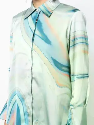 Simkhai Elika Marble-print Shirt