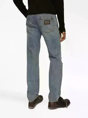 Dolce & Gabbana Ripped Slim-fit Jeans - Blue