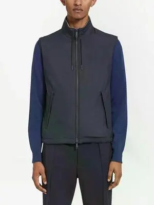 Zegna Reversible Zip-up Vest - Blue