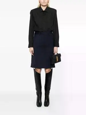 Helmut Lang Straight Wool Skirt