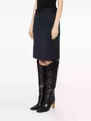 Helmut Lang Straight Wool Skirt