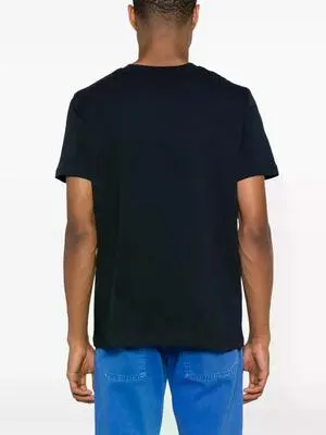 A.p.c. Flocked-logo Cotton T-shirt - Blue