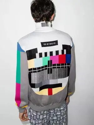 VTMNTS Barcode Motif Roll-neck Jumper