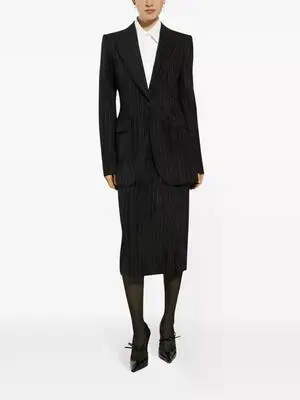 Dolce & Gabbana Pinstripe Wool Calf-length Skirt