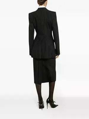 Dolce & Gabbana Pinstripe Wool Calf-length Skirt
