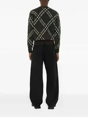 Burberry Plaid-check Wool-blend Sweatshirt