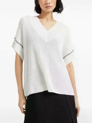 Brunello Cucinelli Monili Trim T-shirt - White
