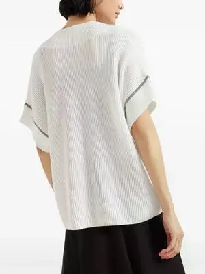 Brunello Cucinelli Monili Trim T-shirt - White