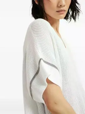 Brunello Cucinelli Monili Trim T-shirt - White