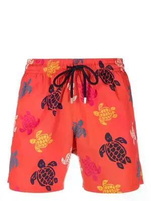 Vilebrequin Turtle-print Swim Shorts - Red