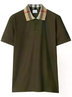 Burberry Checkered-collar Cotton Polo Shirt