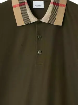 Burberry Checkered-collar Cotton Polo Shirt