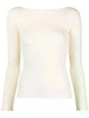 BASERANGE Scallop-edge Organic Cotton Sweater - Neutrals