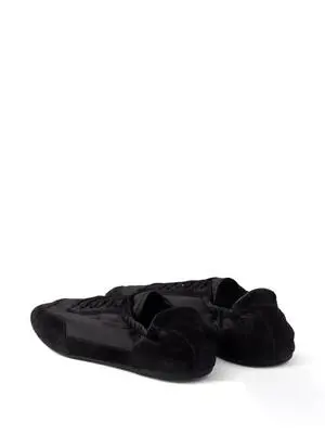 Prada Re-nylon Suede Collapsible Sneakers - Black