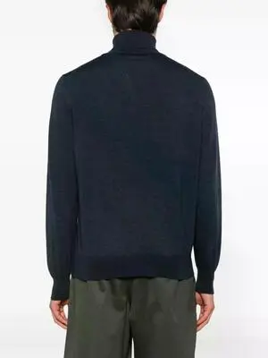 D4.0 Virgin Wool Roll Neck Sweater - Blue