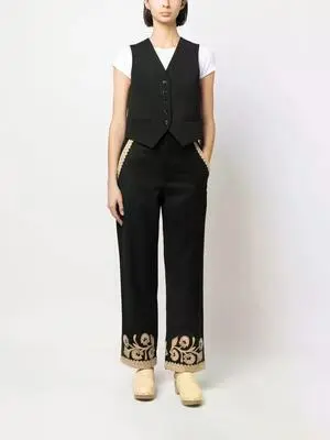 BODE Embroidered Hem Trousers