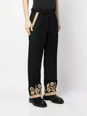 BODE Embroidered Hem Trousers