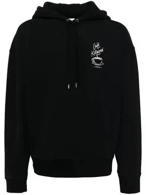 CAFÉ KITSUNÉ Cotton Jersey Coffee Cup Hoodie