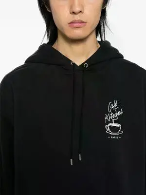 CAFÉ KITSUNÉ Cotton Jersey Coffee Cup Hoodie
