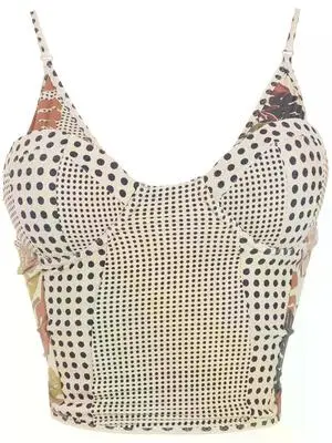 AMIR SLAMA Polka-dot Print Swim Top