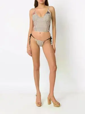 AMIR SLAMA Polka-dot Print Swim Top