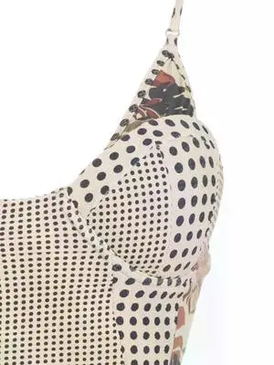AMIR SLAMA Polka-dot Print Swim Top