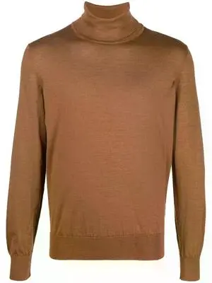 Zegna Roll Neck Jumper - Brown