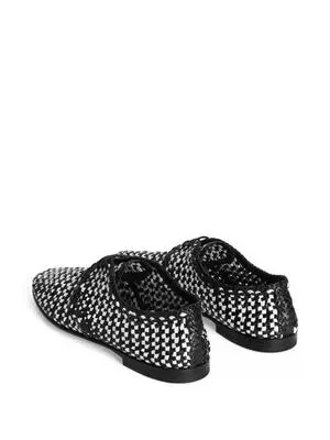 Dolce & Gabbana Woven Raffia Derby Shoes - Black