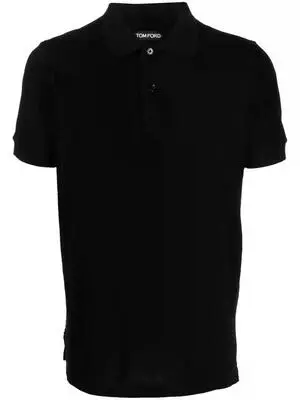 TOM FORD Short-sleeved Cotton Polo Shirt - Black