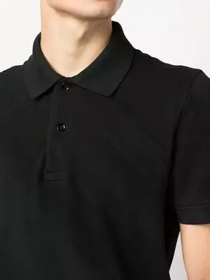 TOM FORD Short-sleeved Cotton Polo Shirt - Black