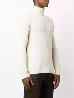 DELL'OGLIO Roll-neck Cashmere Jumper - Neutrals