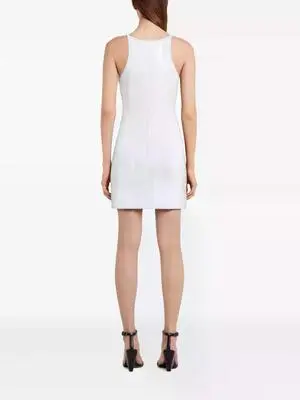 COURREGES Buckle-detail Ribbed Dress - White