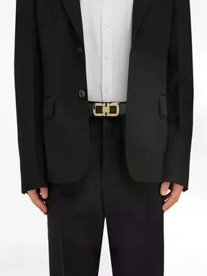 FERRAGAMO Geometric Gancini Buckle Reversible Leather Belt