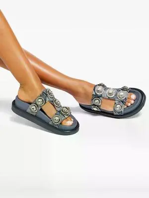 Kurt Geiger Orson Crystal Denim Sandals