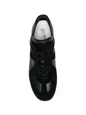MAISON MARGIELA Replica Low-top Leather And Suede Sneakers - Black