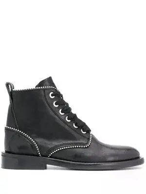 Zadig&Voltaire Studded Lace-up Leather Boots