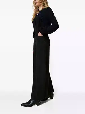 TWINSET Cropped Wide-leg Denim Jeans