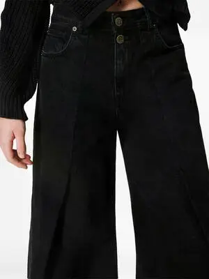 TWINSET Cropped Wide-leg Denim Jeans