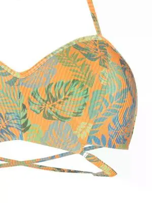 AMIR SLAMA Palm Leaf Print High-rise Bikini