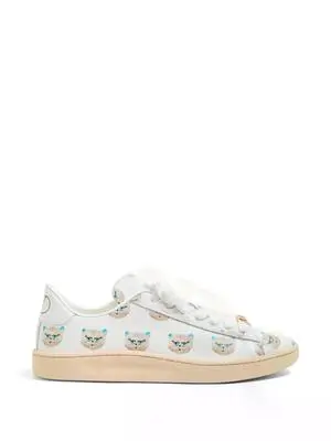 Valentino Garavani Royco Sneakers In Nappa Calfskin With Le Chat De La Maison Motif - White