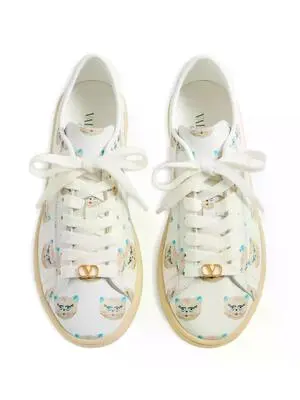 Valentino Garavani Royco Sneakers In Nappa Calfskin With Le Chat De La Maison Motif - White
