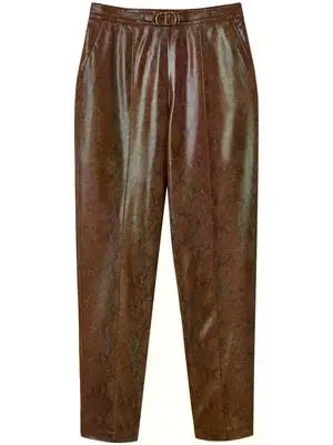 TWINSET Snake-effect Cropped Trousers