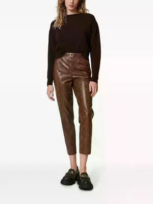 TWINSET Snake-effect Cropped Trousers