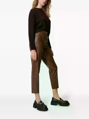 TWINSET Snake-effect Cropped Trousers