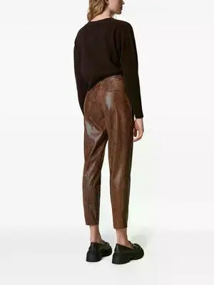 TWINSET Snake-effect Cropped Trousers